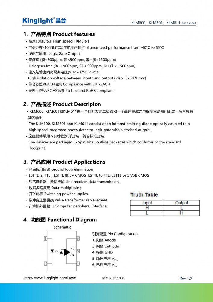 KLM611-TA datasheet page 2