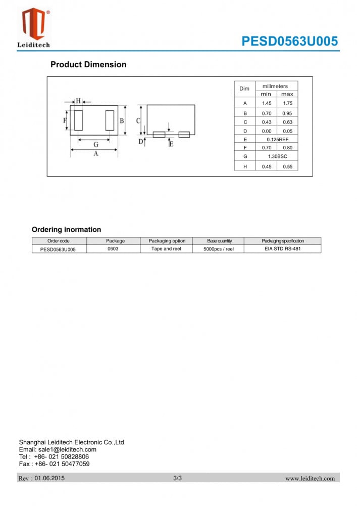 PESD0563U005 technical document page 3