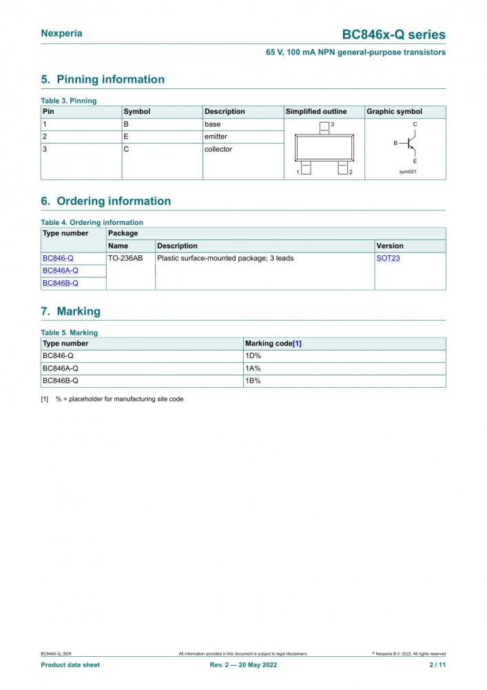 BC846B-QR datasheet page 2