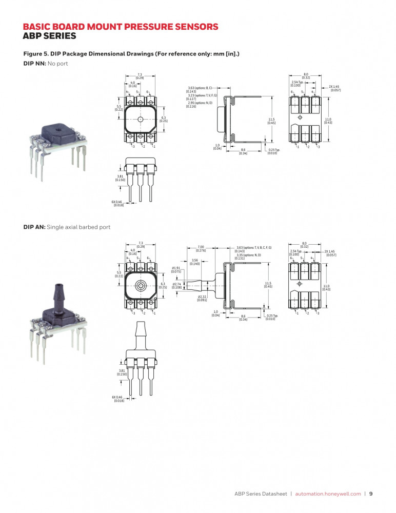 Honeywell ABP Series datasheet page 9