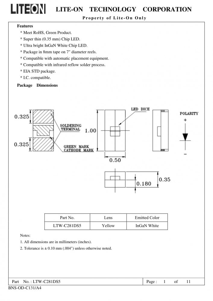 LTW-C281DS5 datasheet page 2
