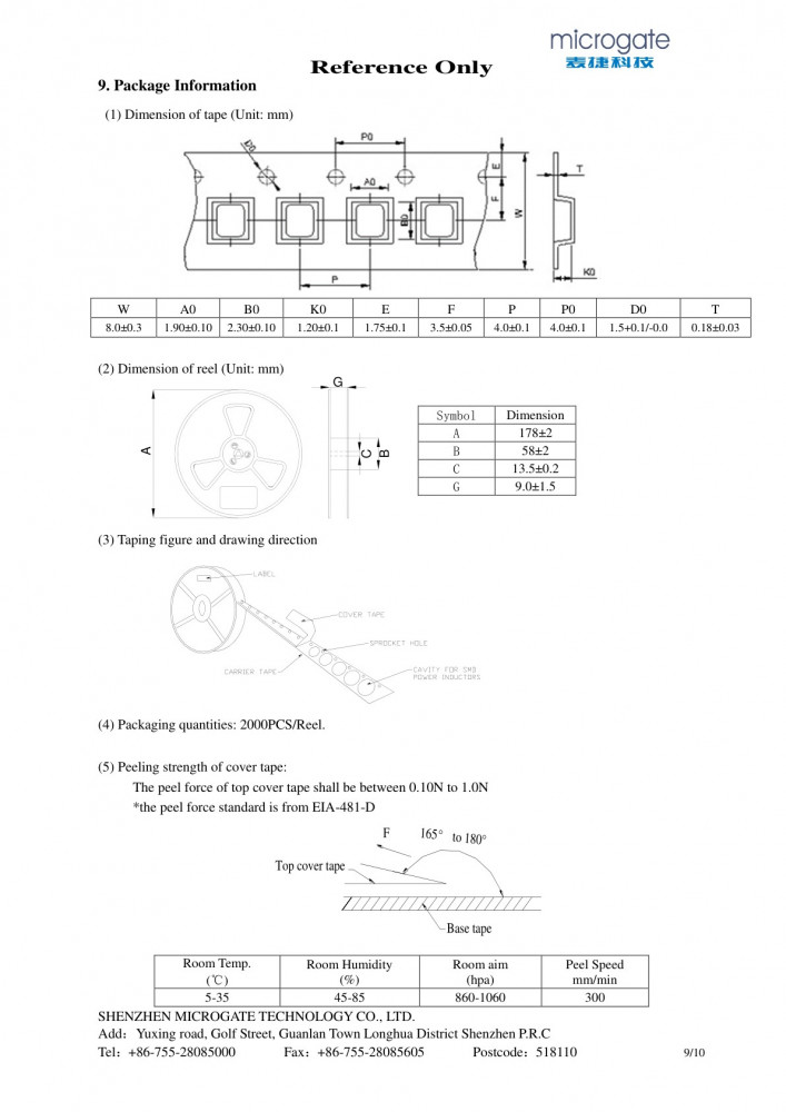 Microgate MPIM201610H series specification, page 9
