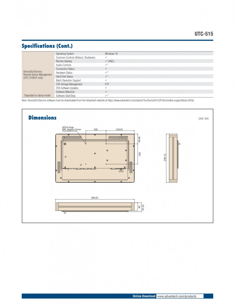 UTC-515D technical document page 2