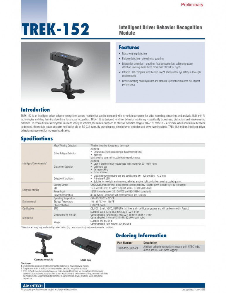 TREK-152 product document page