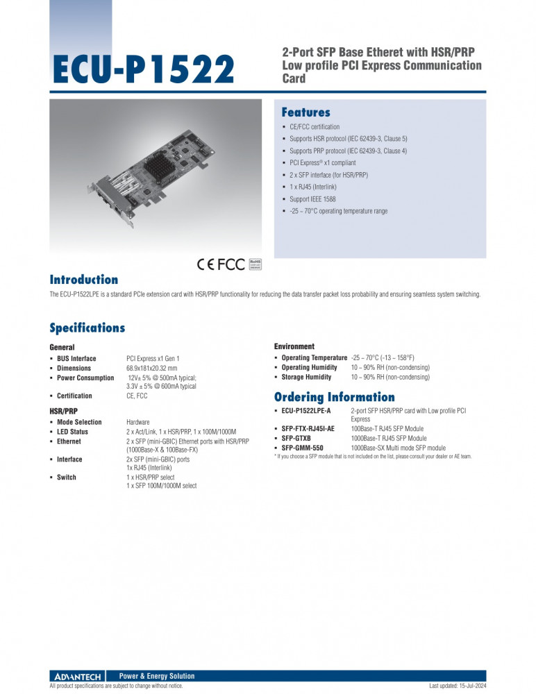 ECU-P1522 product document preview