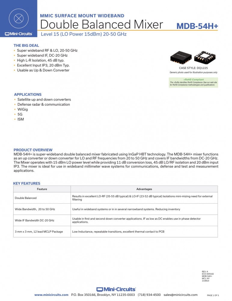 MDB-54H+ datasheet page 1