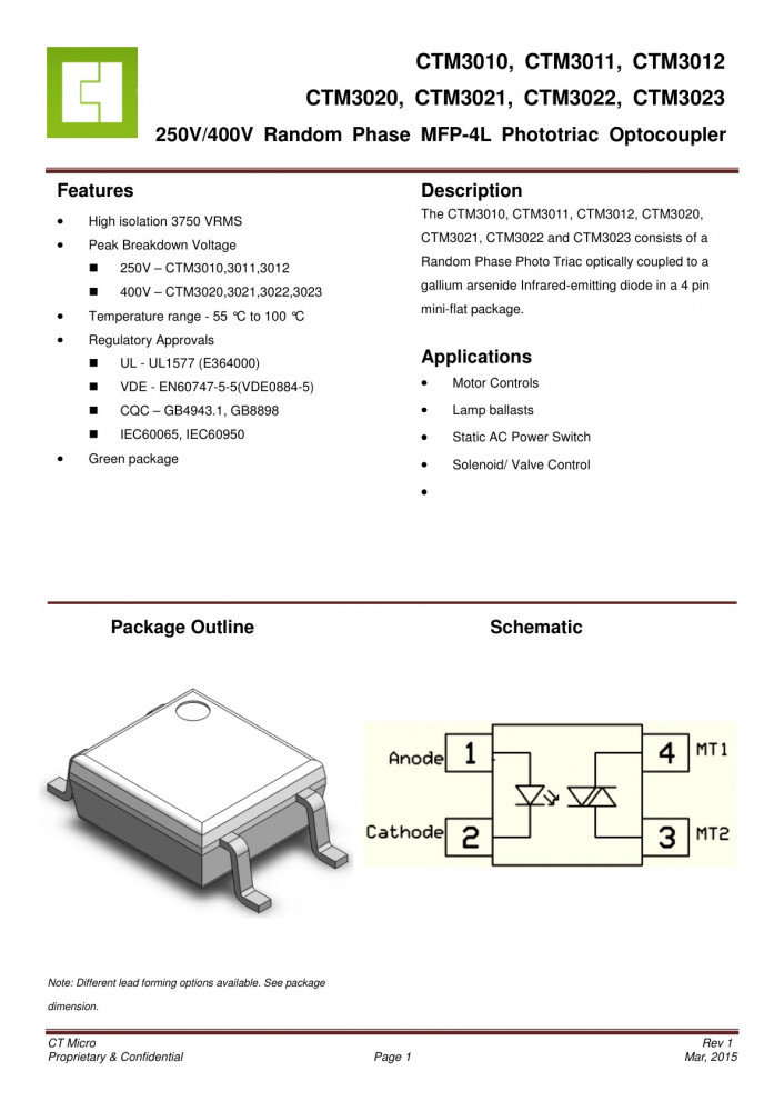 CTM3023 datasheet page 1