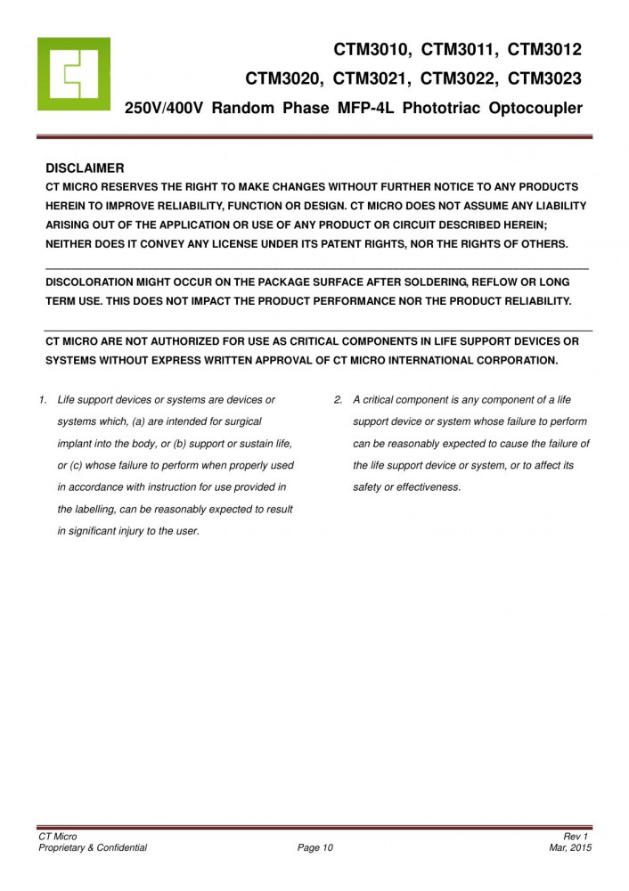 CTM3023 datasheet page 10