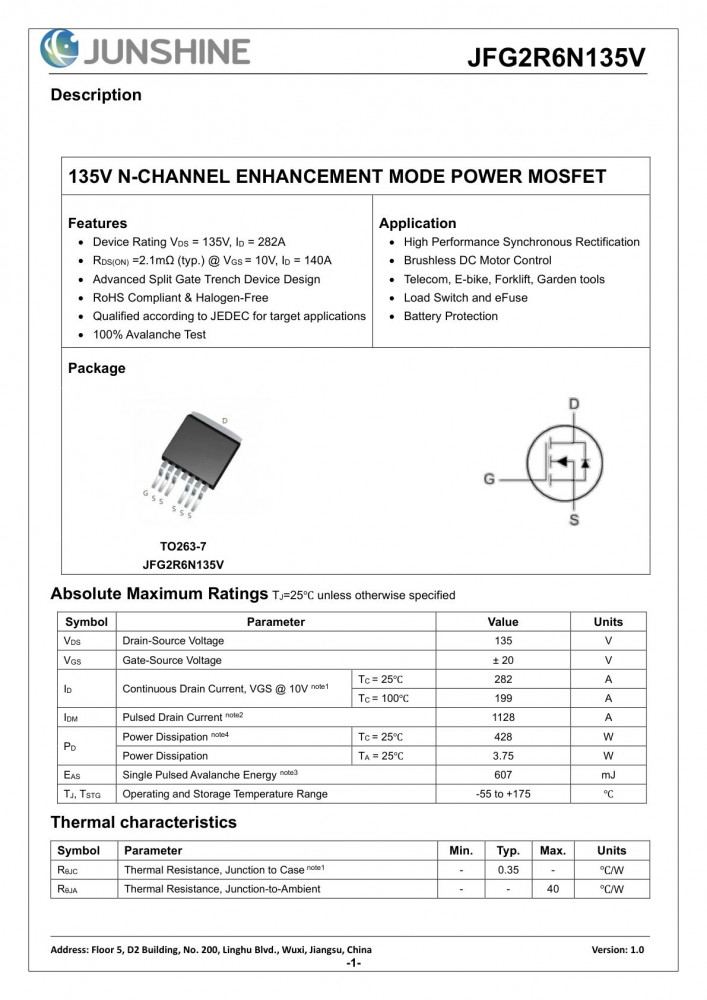 JFG2R6N135V datasheet page 1