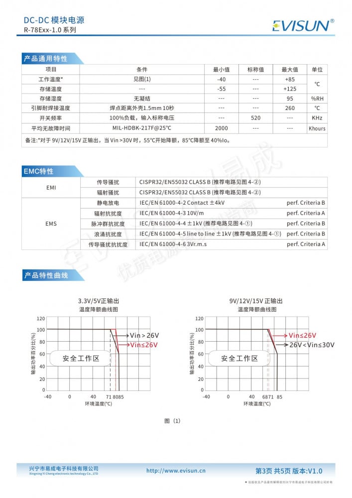 EVISUN R-78E5.0-1.0 datasheet page 3
