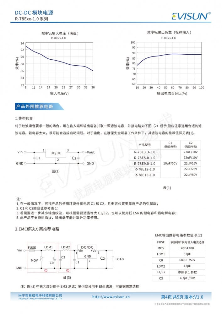 EVISUN R-78E5.0-1.0 datasheet page 4