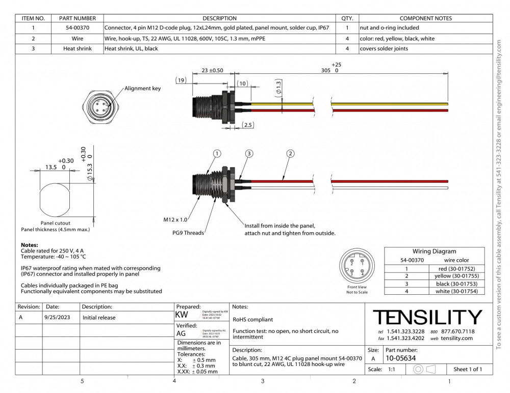 Tensility International 10-05634 product drawing
