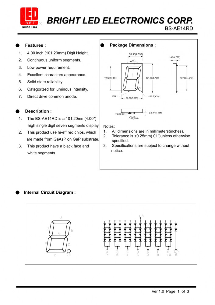 BS-AE14RD product document page 1