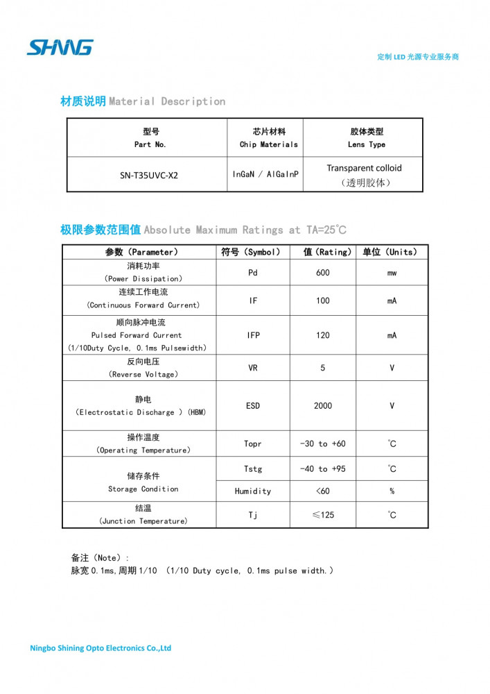SN-T35UVC-X2 technical document page 3