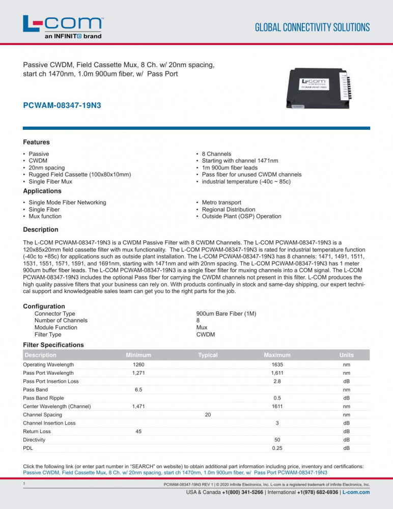 PCWAM-08347-19N3 technical document page 1