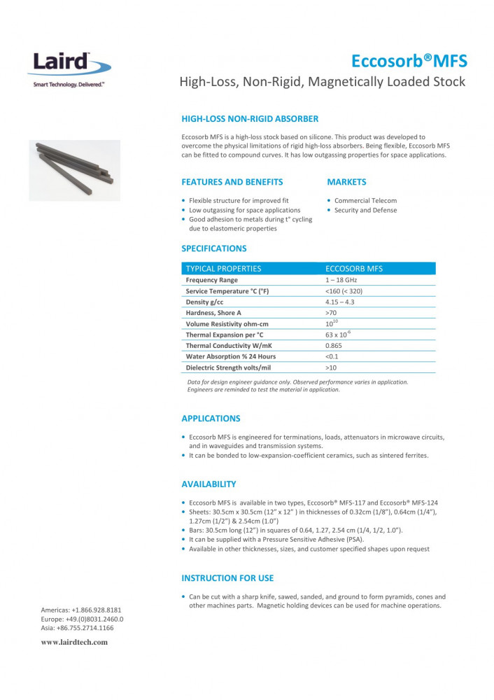 Laird Eccosorb MFS technical document page 1