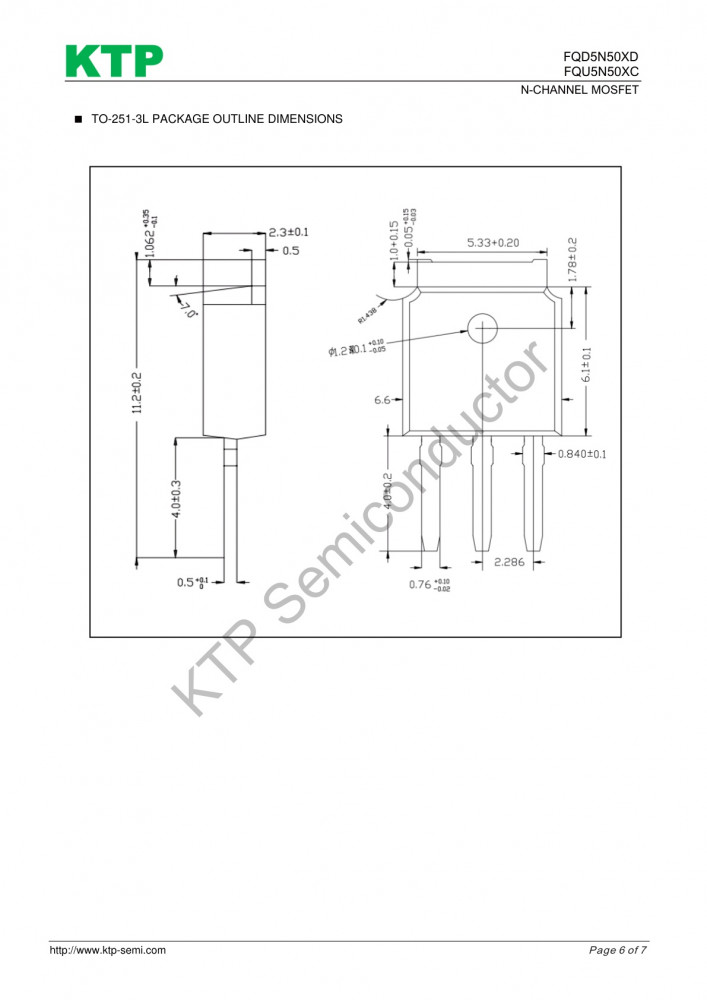 FQD5N50XD datasheet page 6