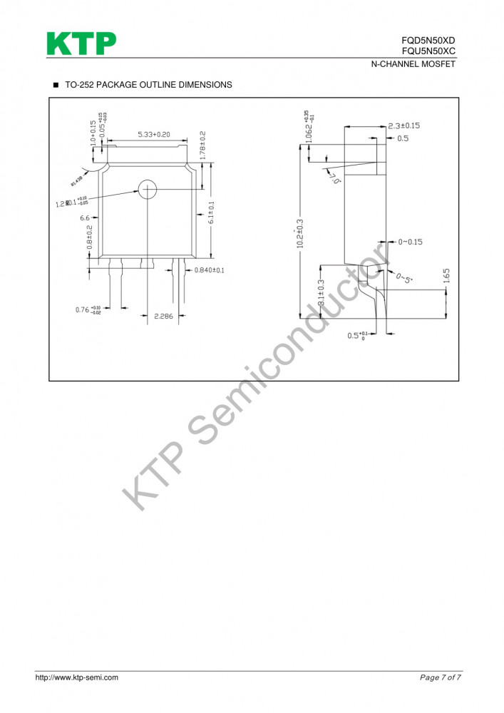 FQD5N50XD datasheet page 7