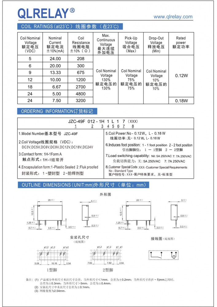 JZC-49F technical document page 2
