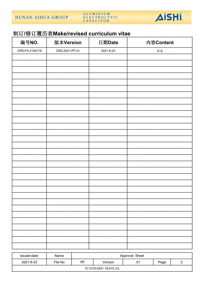 AISHI PF specification page 2