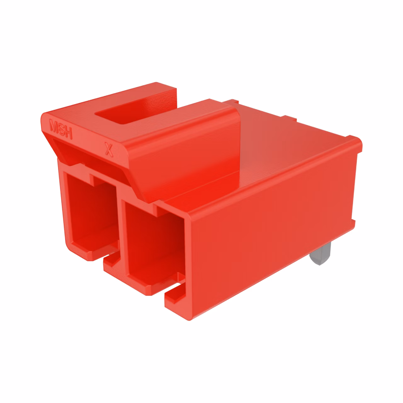 Mega-Fit ColorLock Right-Angle Header, 5.70mm Pitch, Single Row, 2 Circuits, Matte Tin (Sn) Plating, Glow-Wire Capable, Tray, Red for sale