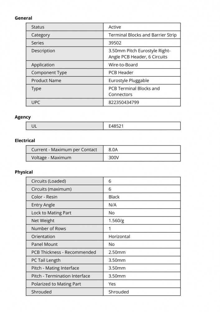 MOLEX 395021006 technical document page 2