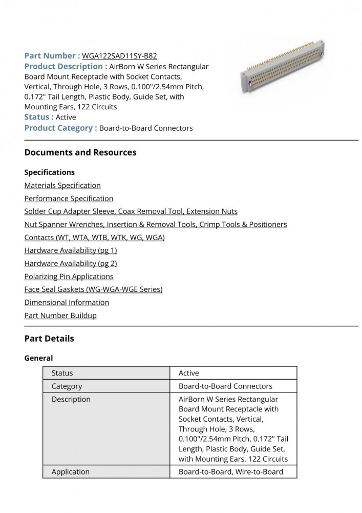 WGA122SAD11SY-B82 technical document image, page 1