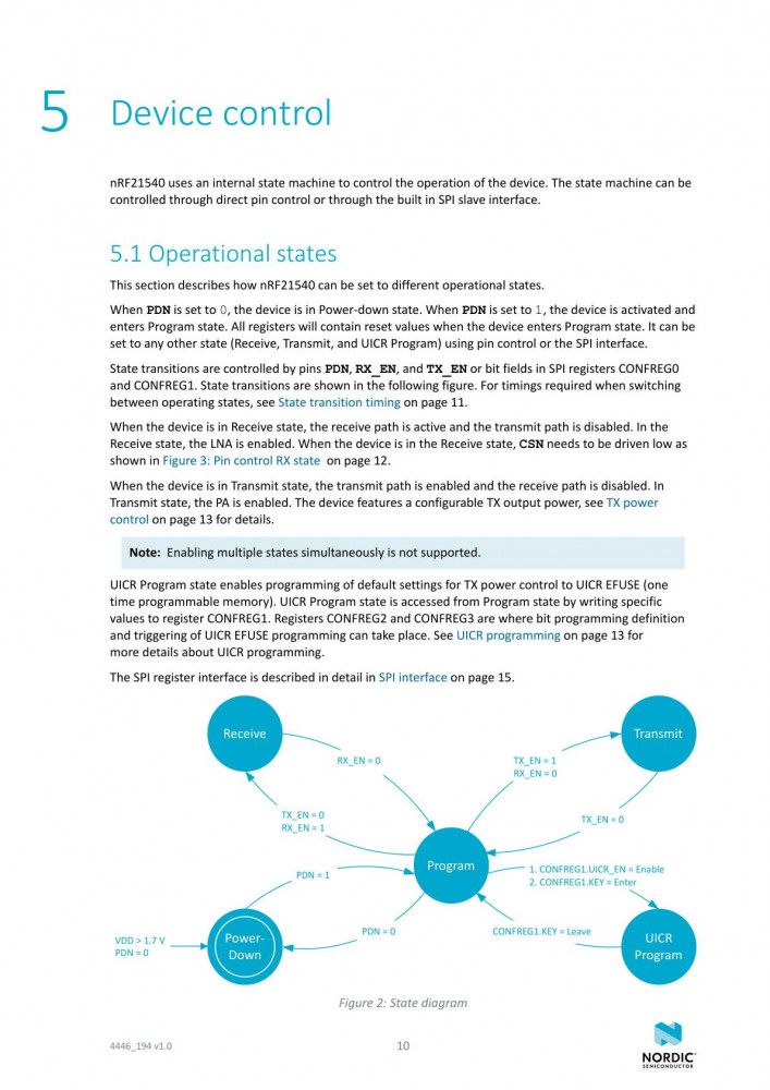 nRF21540 technical document page 10