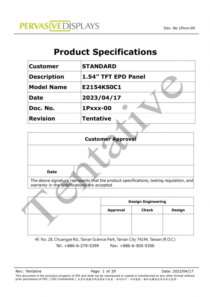 E2154KS0C1 technical document page 1