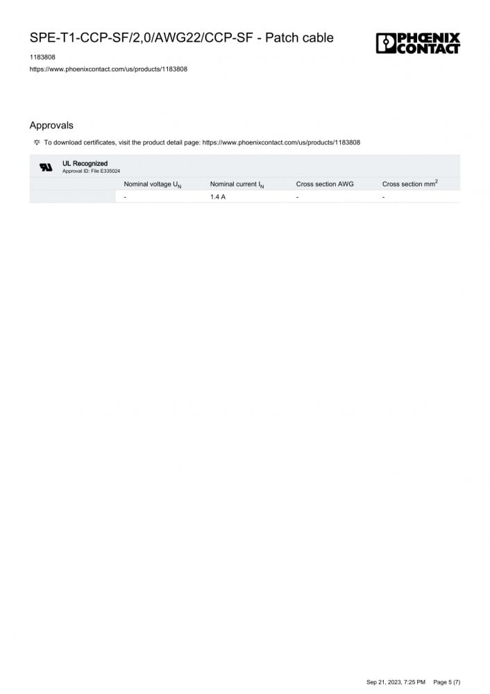 Phoenix Contact 1183808 technical document page 5