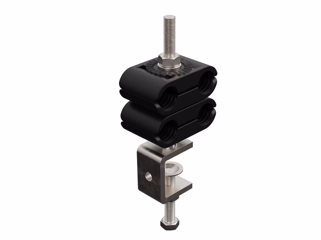 Dual Side, 2-Hole, Feeder Clamp for 1/2