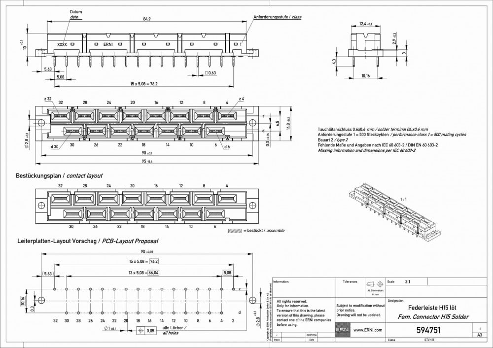 ERNI 594751 technical drawing preview