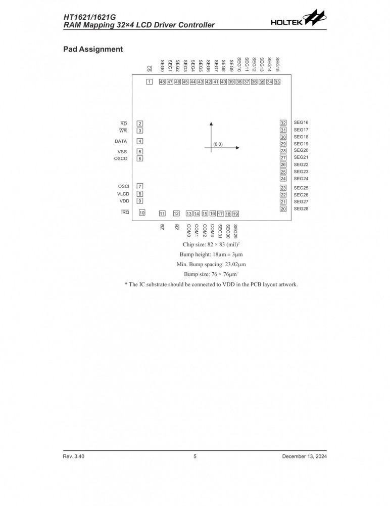 HT1621 datasheet page 5