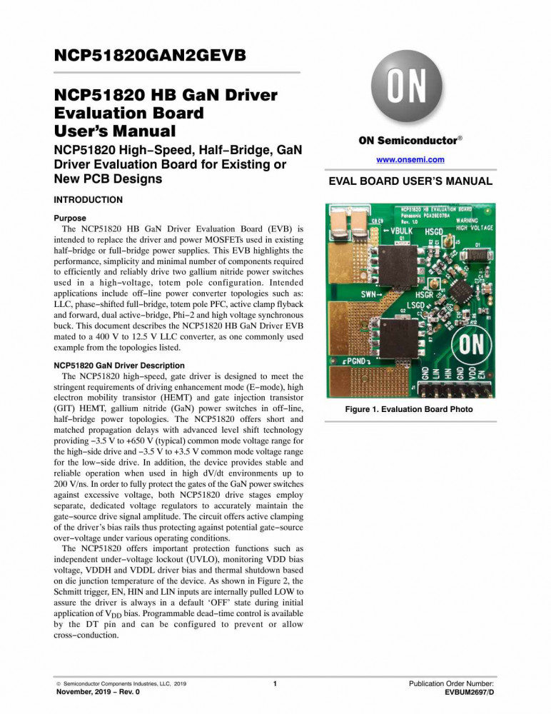 NCP51820GAN2GEVB manual page 1