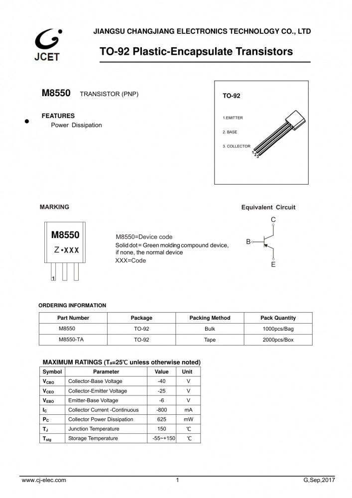 M8550 datasheet page 1