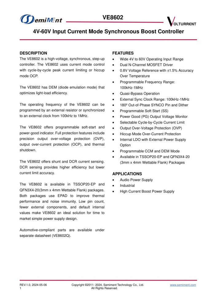 VE8602Q document page 1