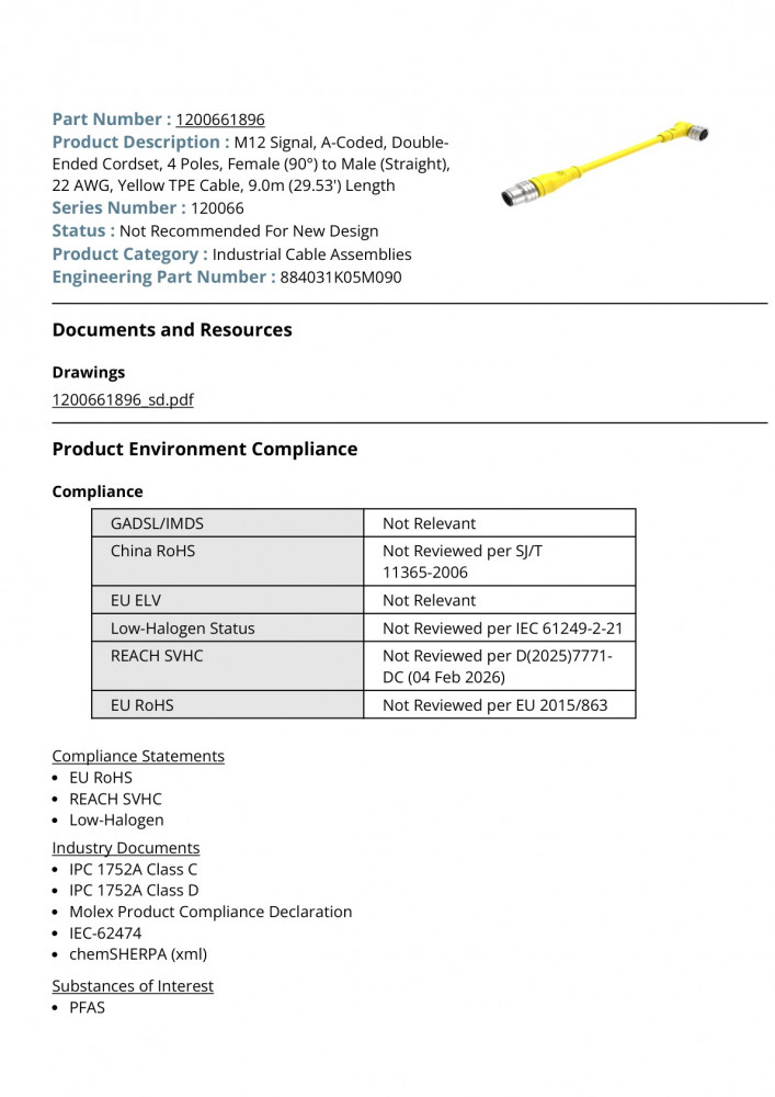MOLEX 120066 product drawing page 1
