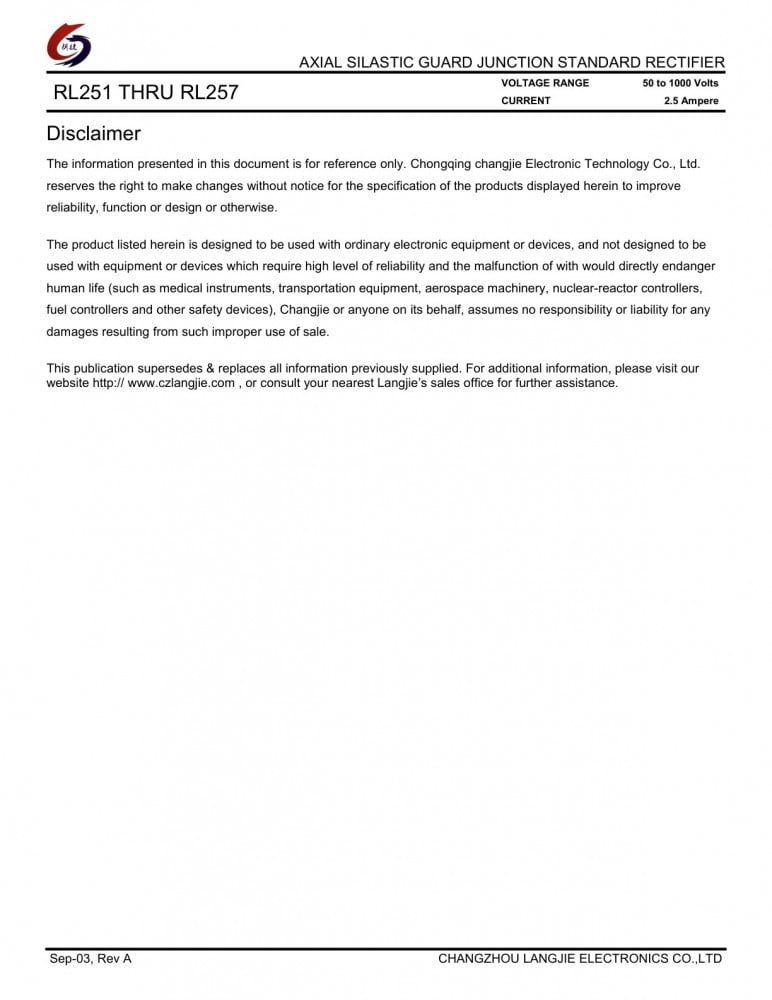 RL257 datasheet page 5