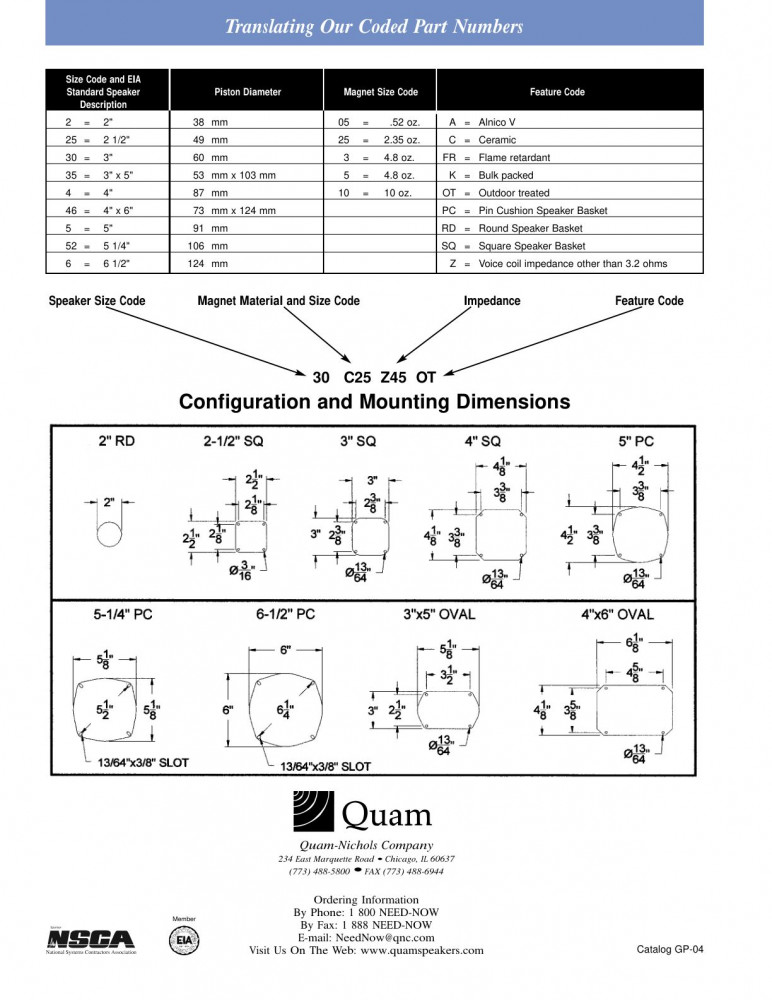 JRH Electronics loudspeaker configuration and mounting drawing