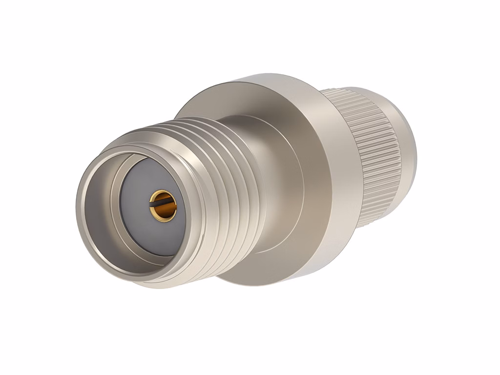 SMA Jack, Straight, Bulkhead, Crimp, RG-174, RG-188 and RG-316 Cable, Brass Body, Gold (Au) Plated, with Jam Nut and Lockwasher, Bulk Bag, 50 Ohms