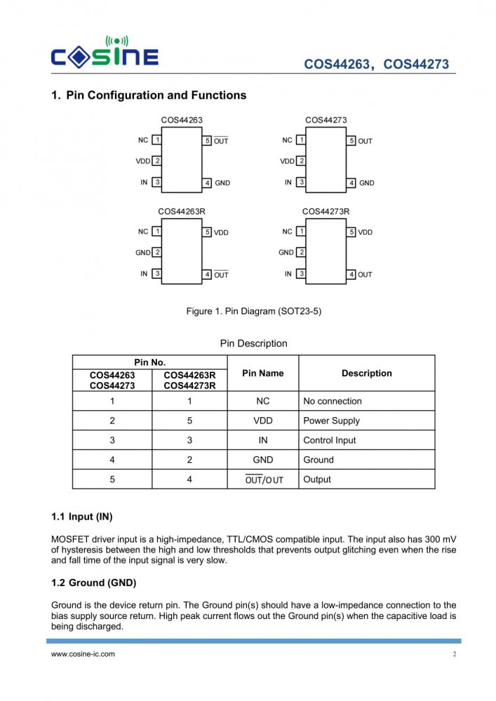COS44273 datasheet page 2