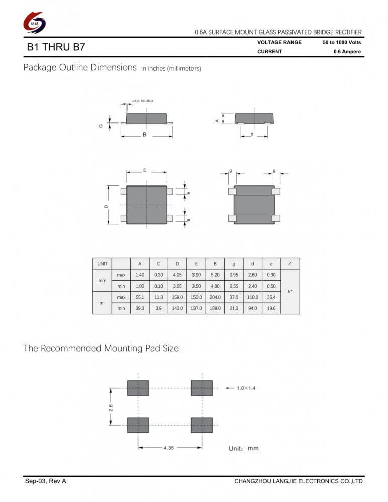 LangJie B7 datasheet page 3