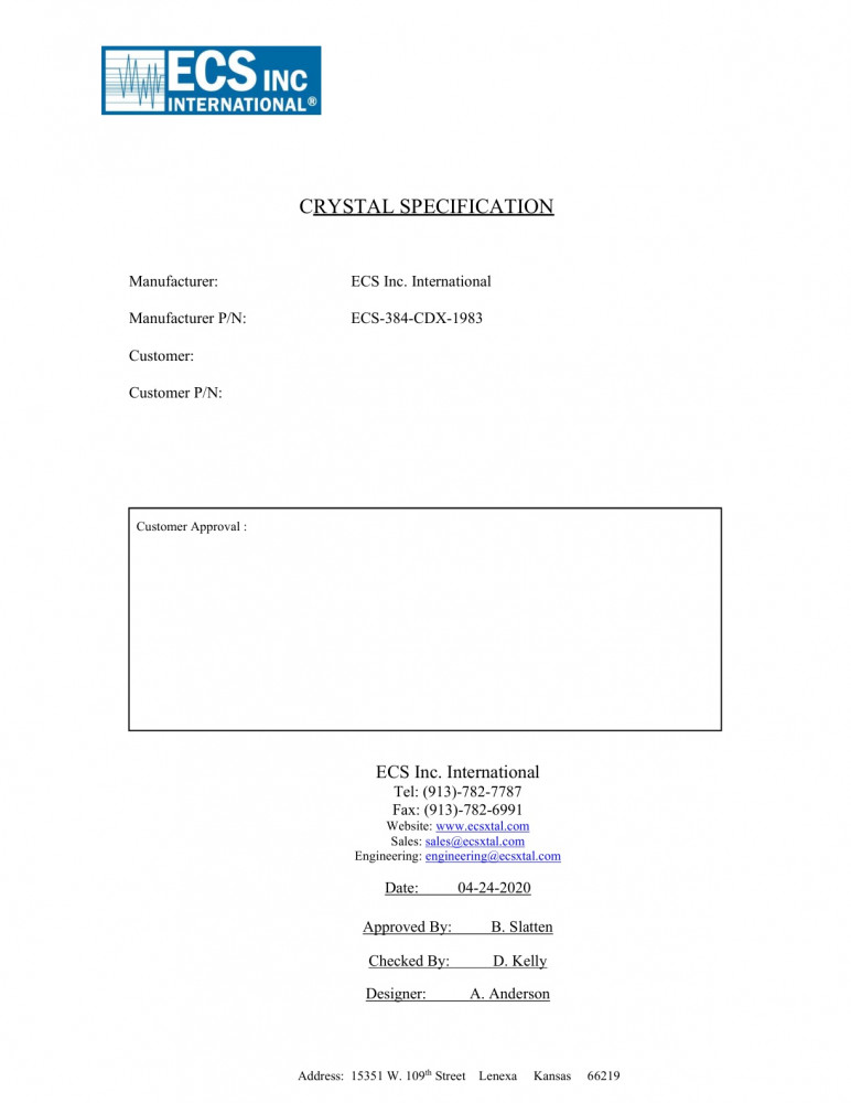 ECS-384-CDX-1983 specification page 1
