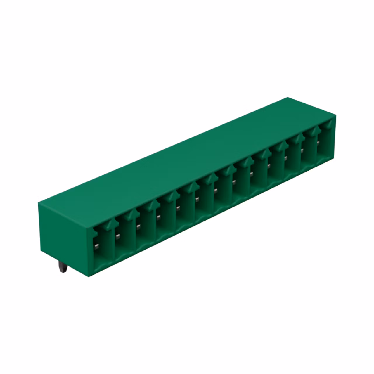 3.50mm Pitch Eurostyle Right-Angle PCB Header, Green Housing, 13 Circuits for sale