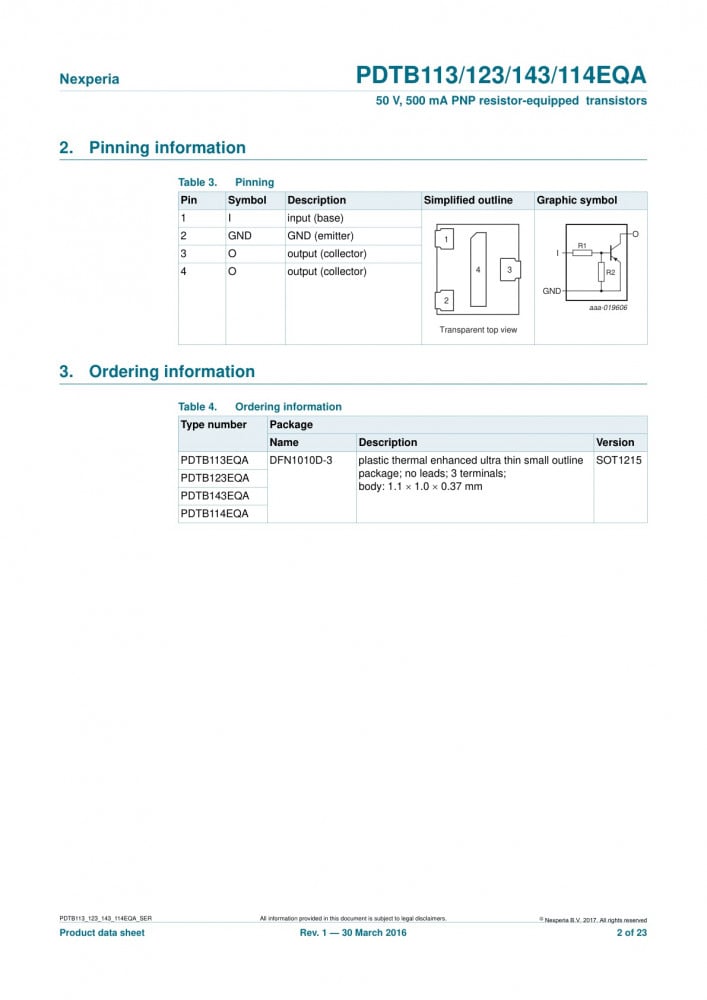 PDTB143EQAZ datasheet page 2