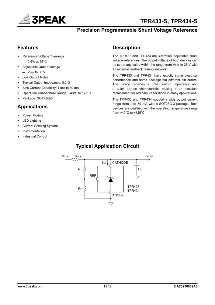 TPR433B-3STR-S datasheet page 1