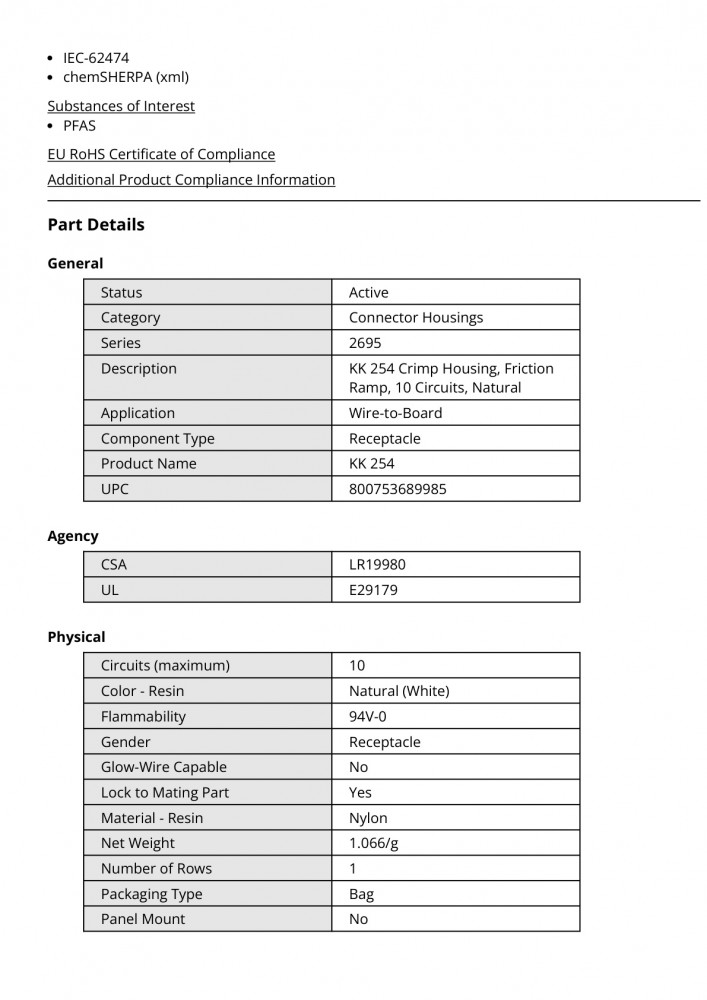 MOLEX 22012107 technical drawing preview, page 2