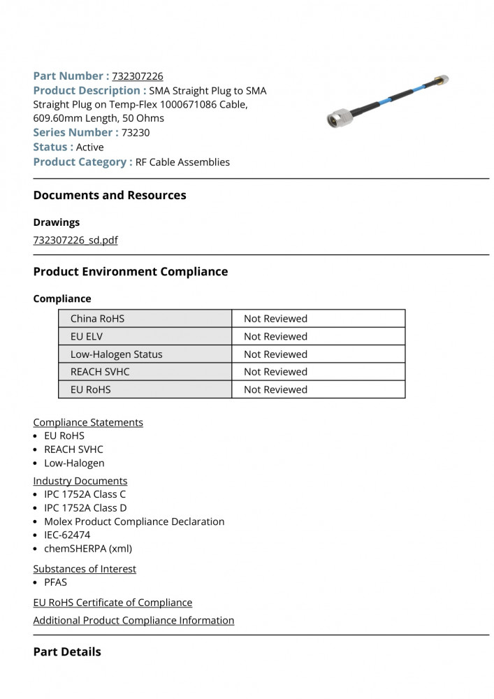 MOLEX 732307226 drawing preview, page 1