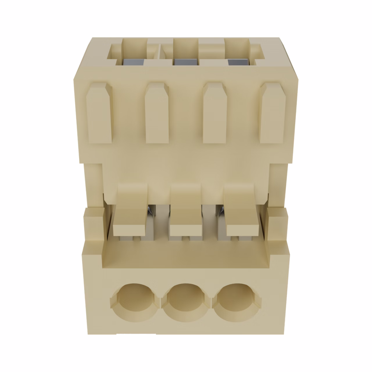Appli-Mate RAST 2.5 IDT Connector, 2.50mm Pitch, Direct/Indirect, Female, Beaded Terminal, 3 Circuits, All Position Keys, Closed Endwalls, Polarizing Rib Between 1/2 for sale
