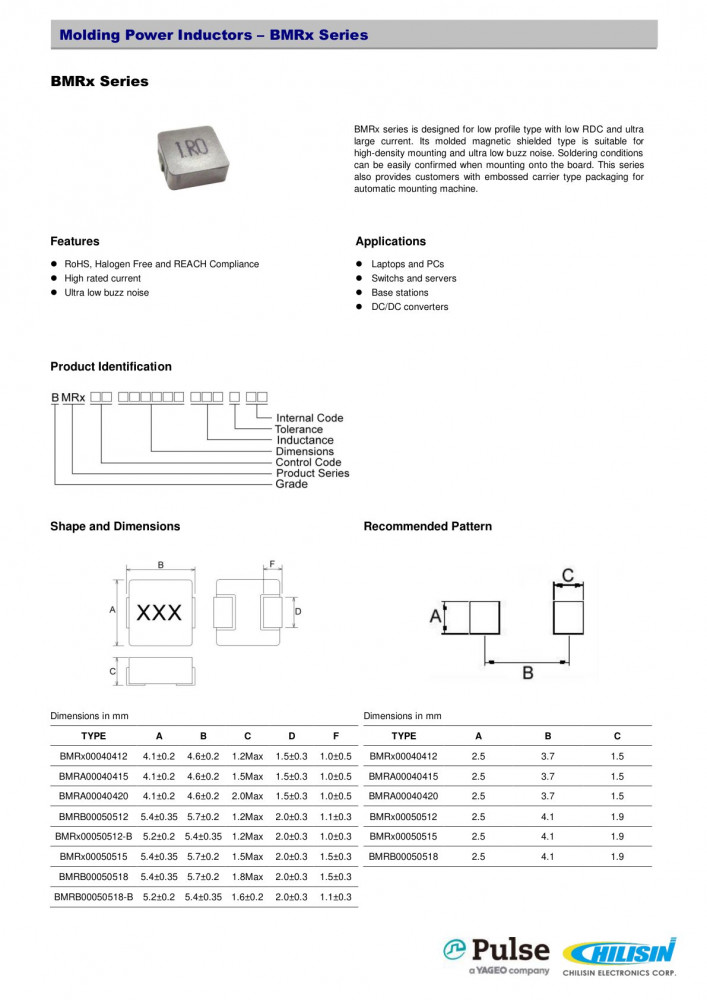 PULSE BMRx technical document page 1